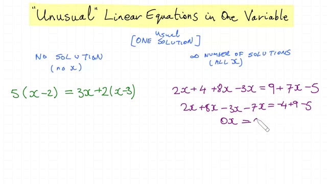 Infinite Solutions Linear Equation In